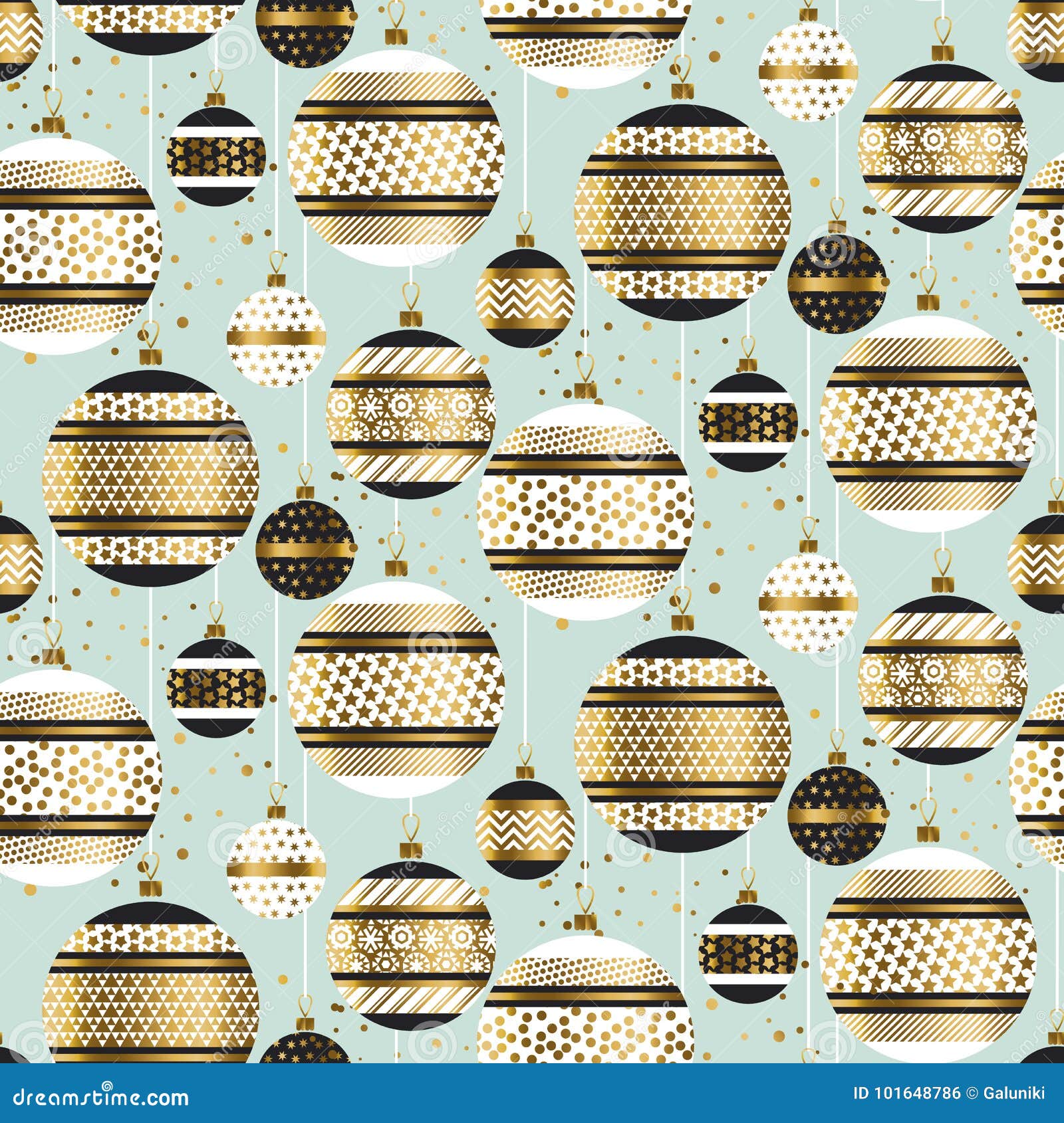 Bauble Decor Vector Seamless Pattern Stock Vector - Illustration of ...