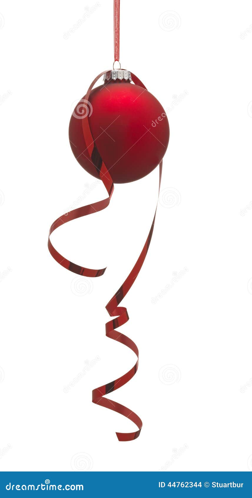 Bauble with hanging ribbon stock photo. Image of ribbon - 44762344