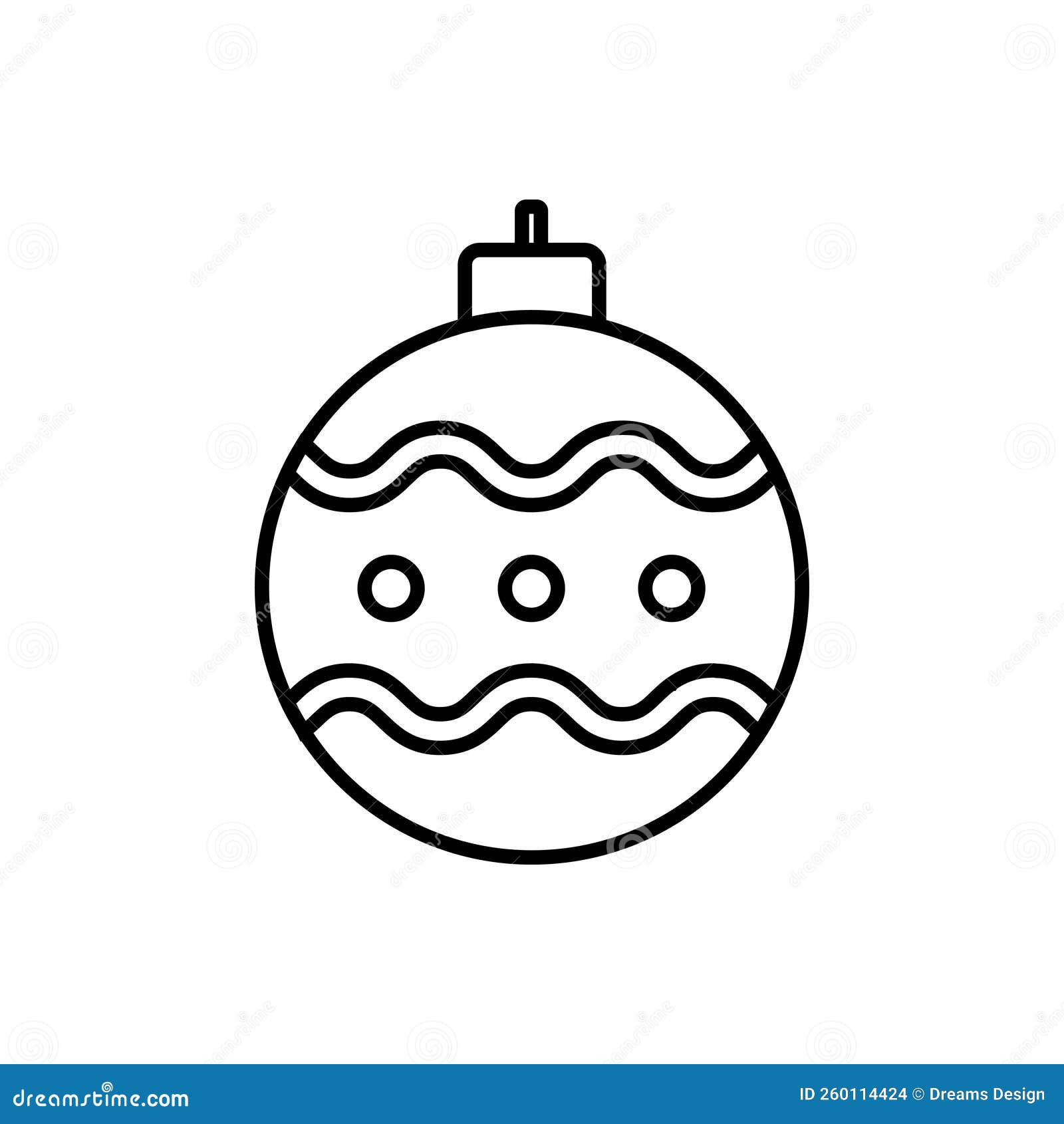Bauble Icon Outline Style Design Vector Stock Vector - Illustration of ...