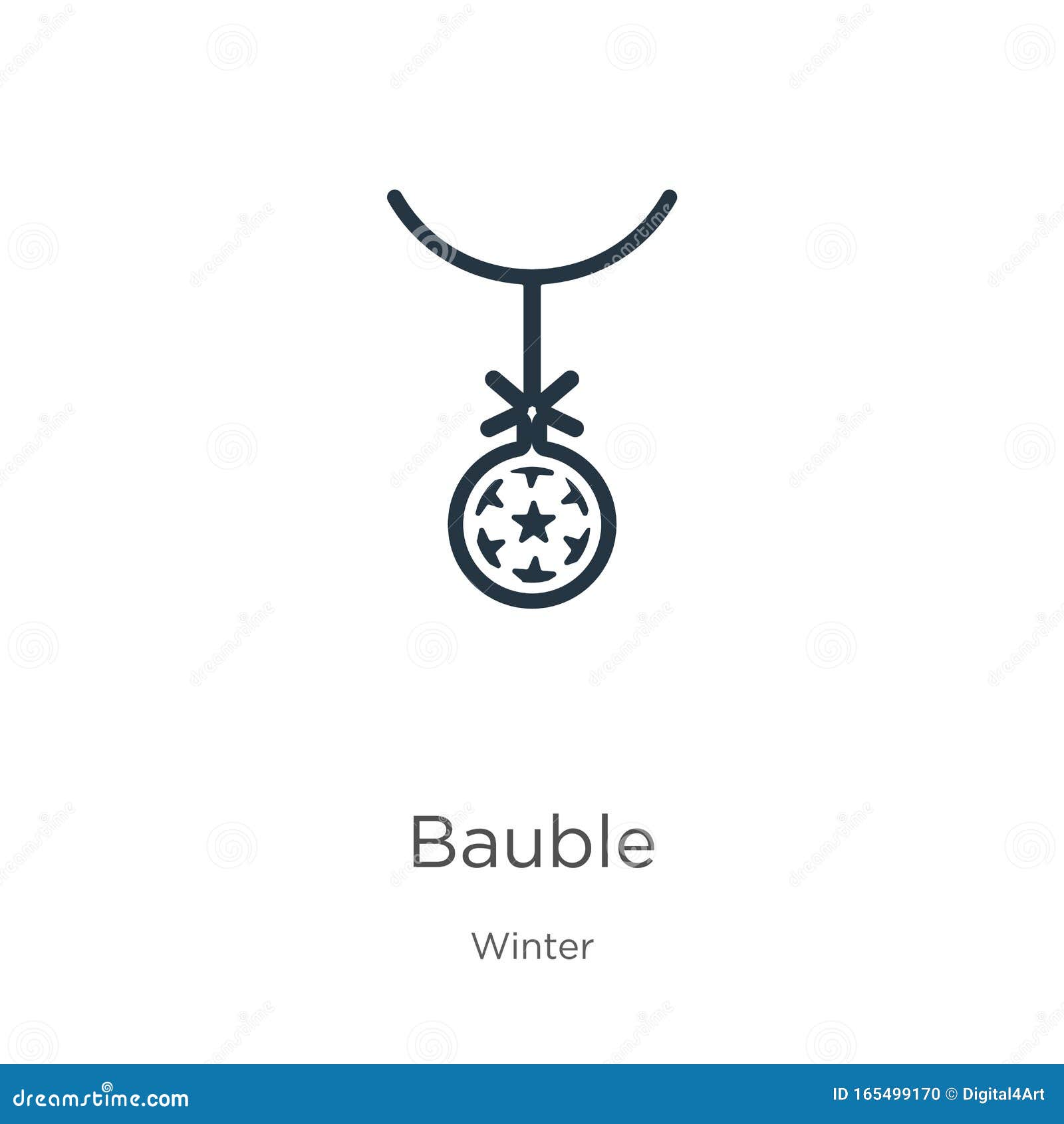 Bauble Icon. Thin Linear Bauble Outline Icon Isolated on White ...