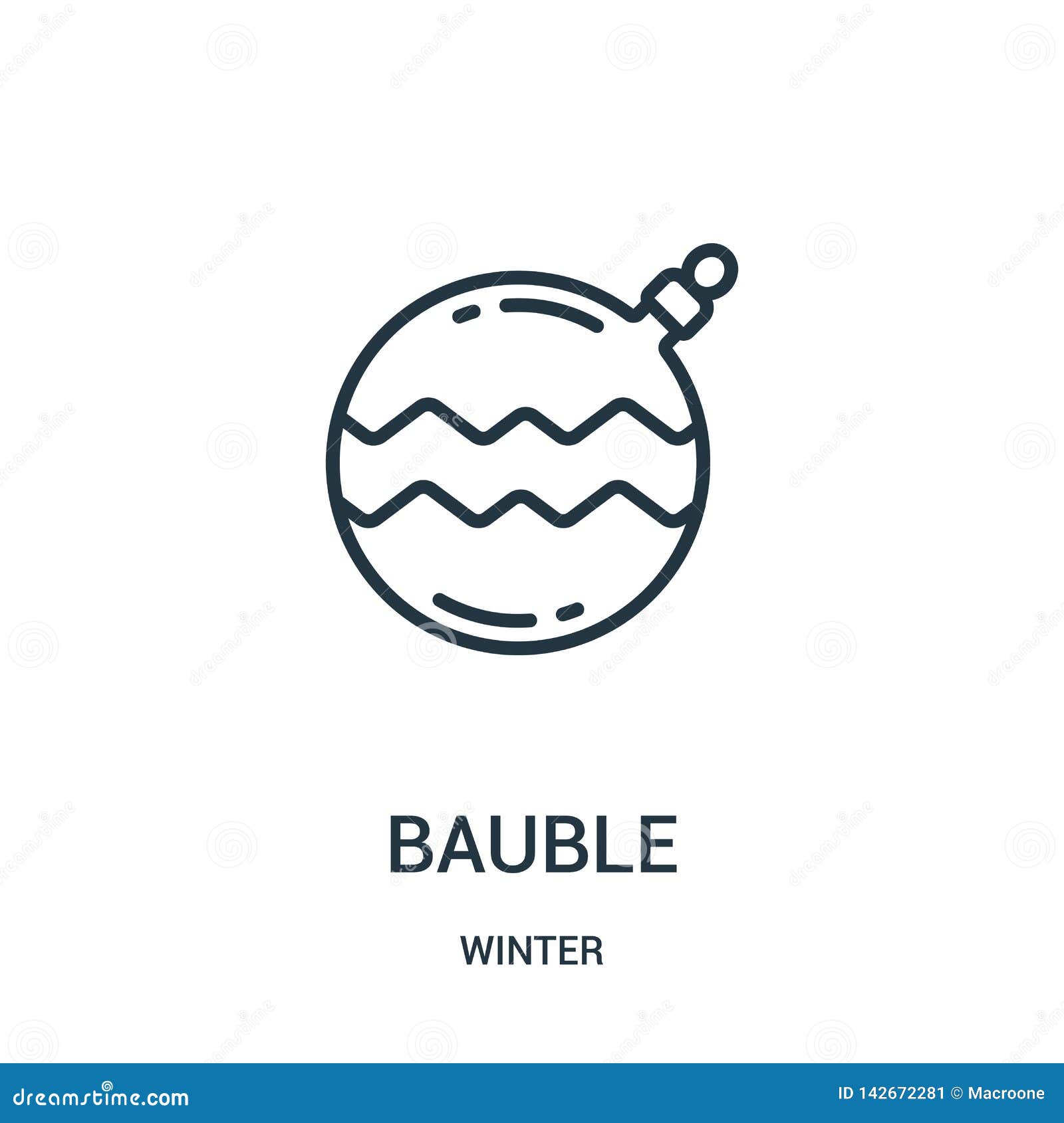 Bauble Icon Vector from Winter Collection. Thin Line Bauble Outline ...