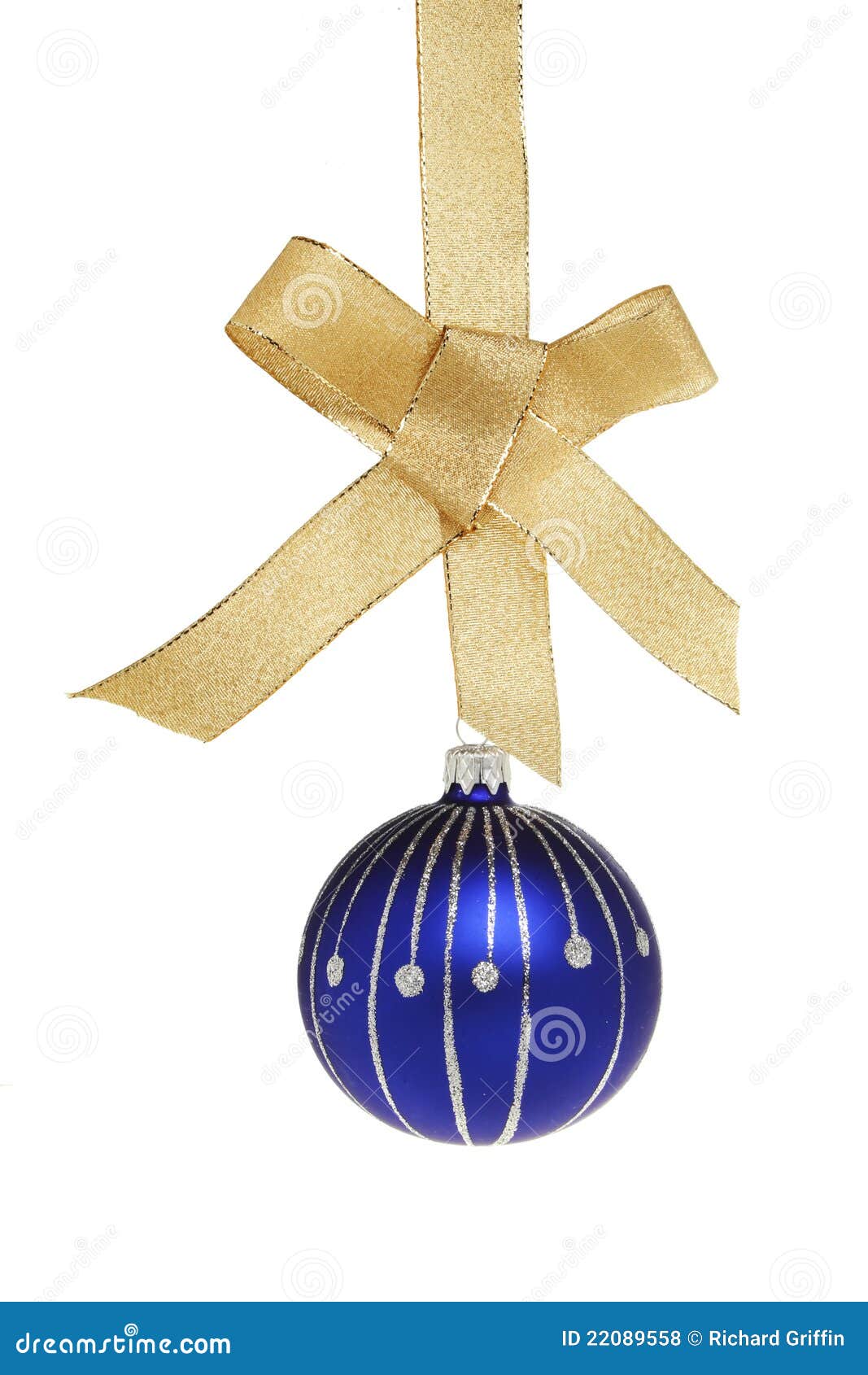 Bauble and ribbon stock photo. Image of christmas, white - 22089558