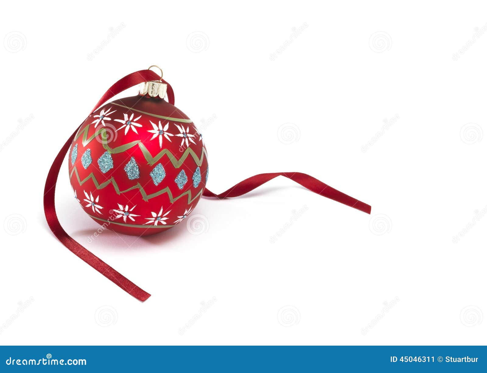 Bauble with Ribbon stock image. Image of white, decoration - 45046311