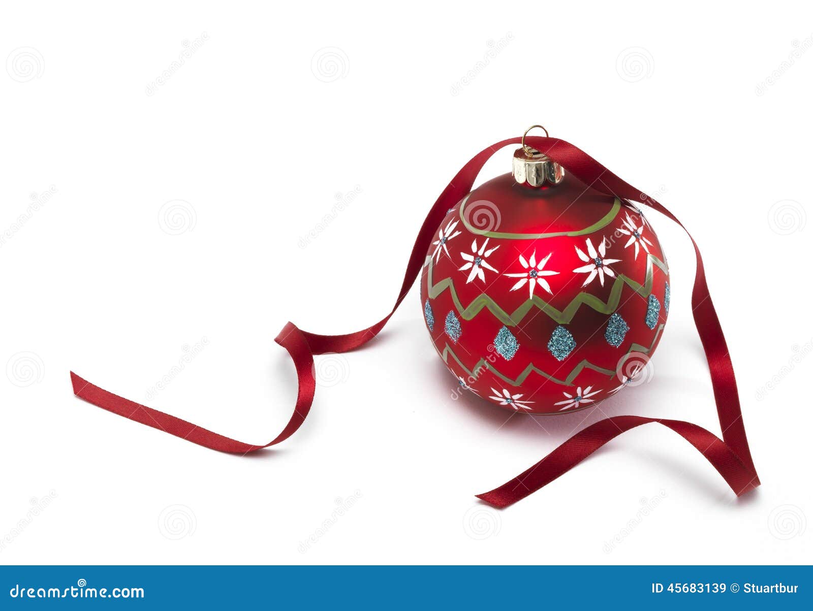 Bauble with Ribbon stock image. Image of decoration, ornament - 45683139