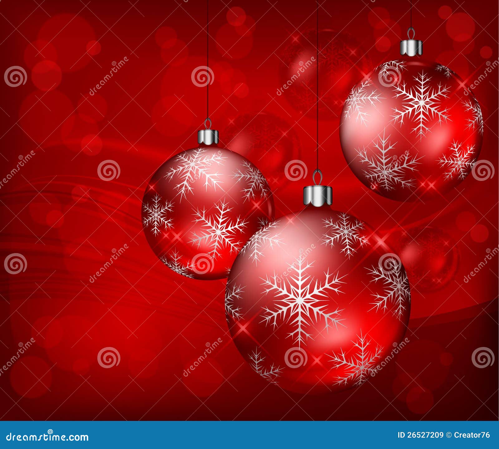Baubles on red background stock vector. Illustration of circle - 26527209