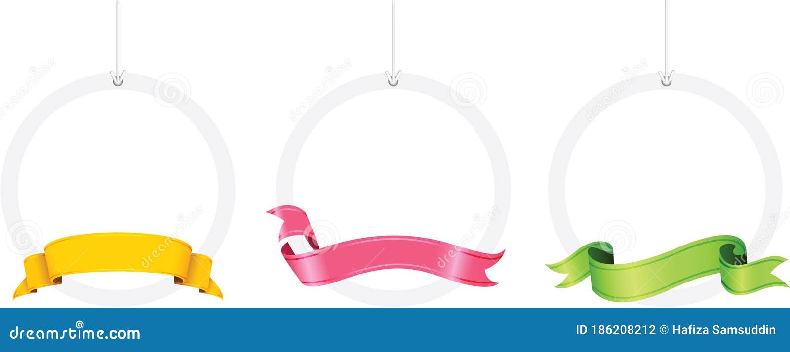 Baubles with Ribbons. Vector Illustration Decorative Design Stock ...