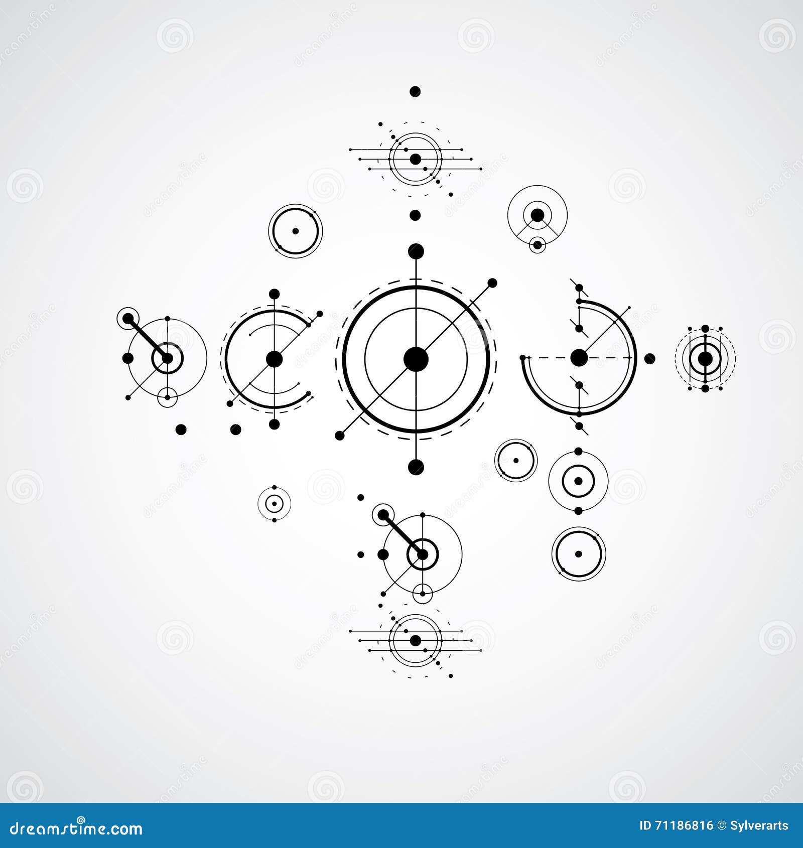 Bauhaus Art Composition, Decorative Modular Grayscale Vector Wallpaper ...