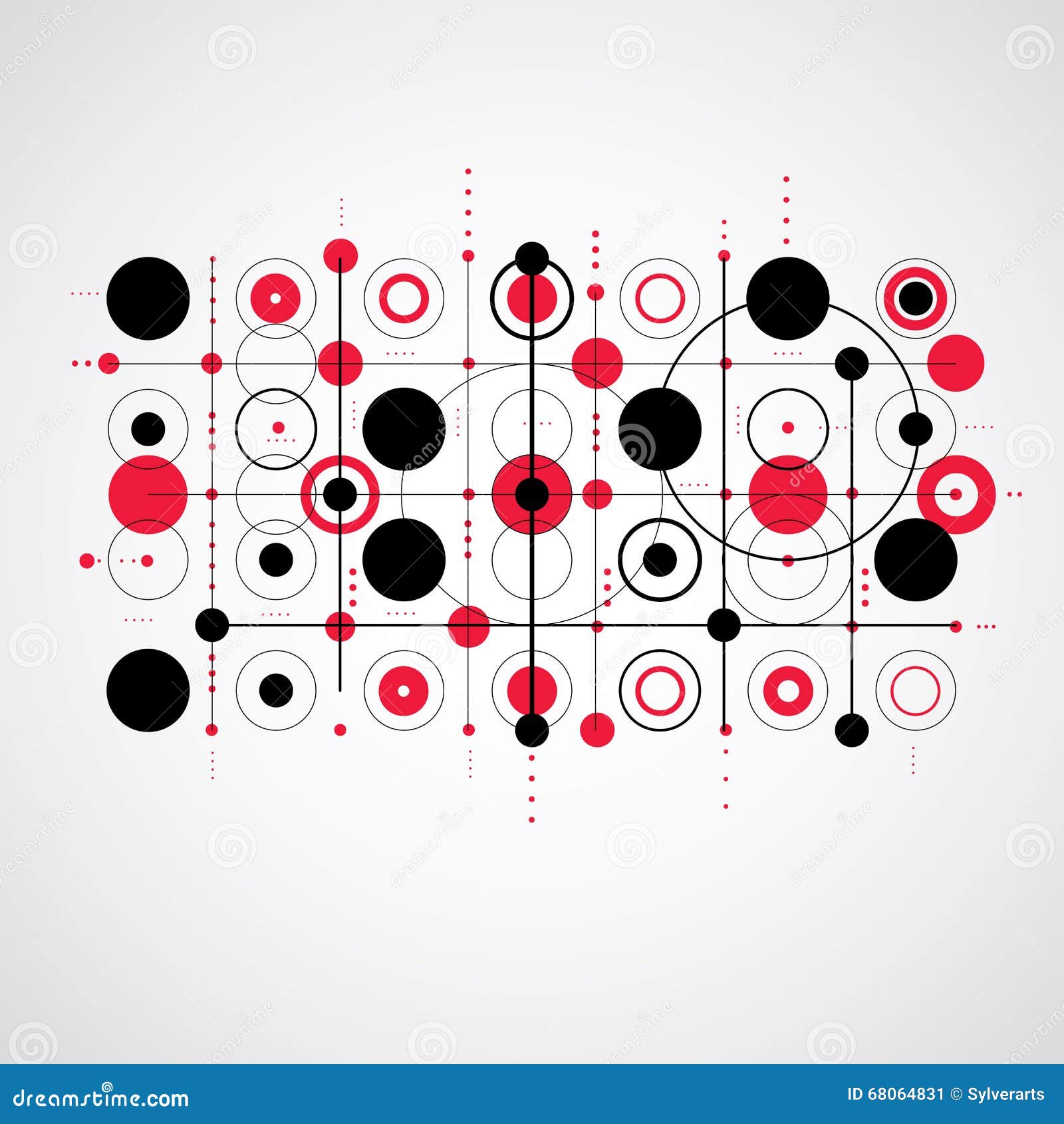 Bauhaus Art Composition, Decorative Modular Red Vector Wallpaper Stock ...