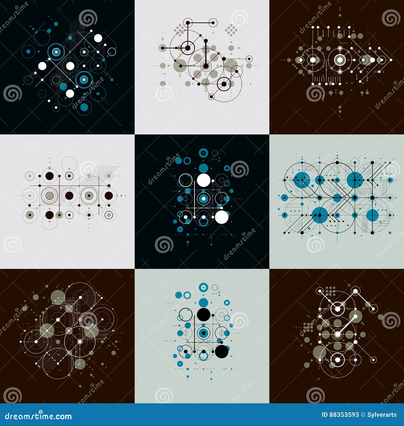 Set Of Modular Vector Retro Ornaments | CartoonDealer.com #42528690