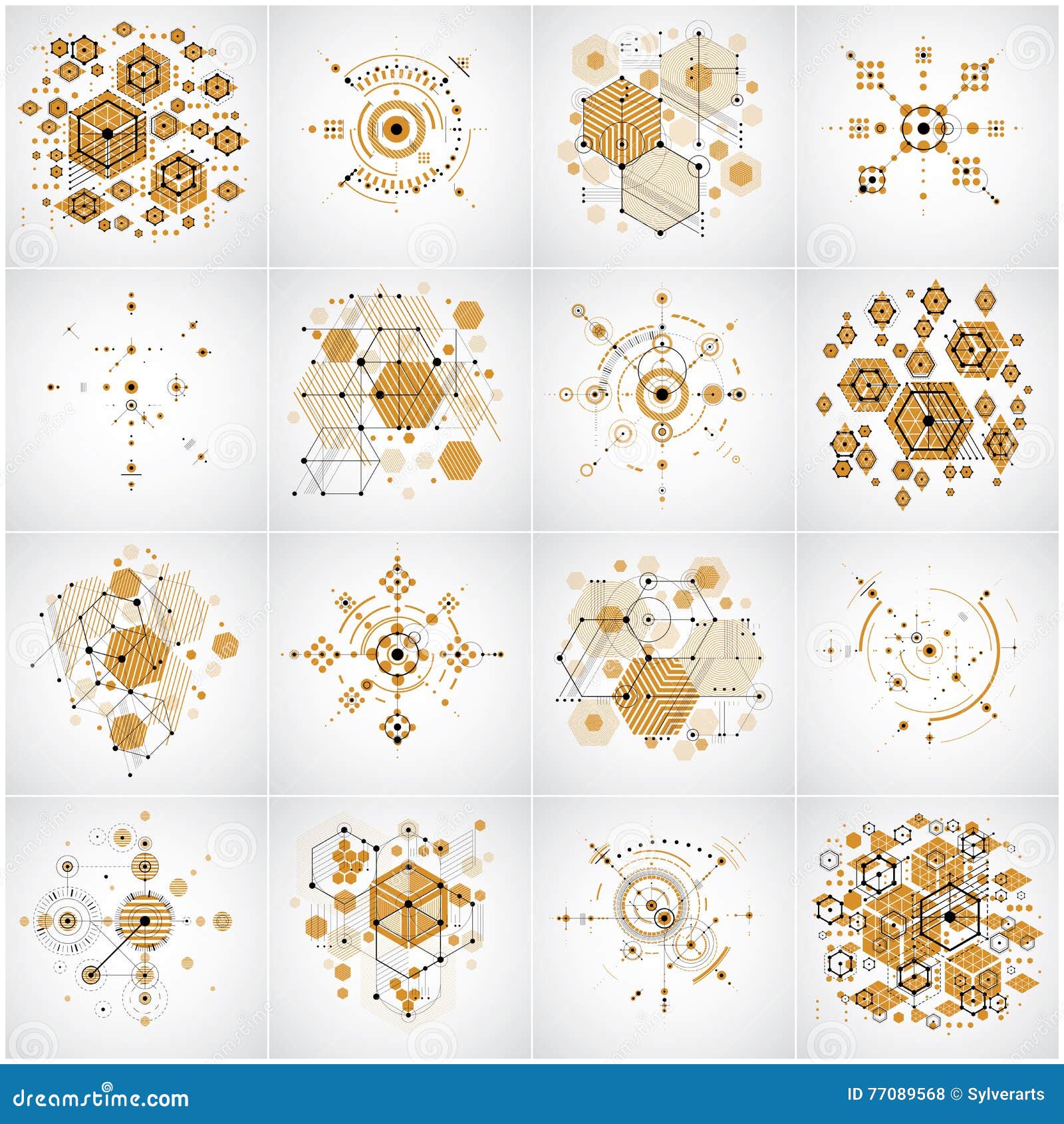 Set Of Modular Vector Retro Ornaments | CartoonDealer.com #42528690