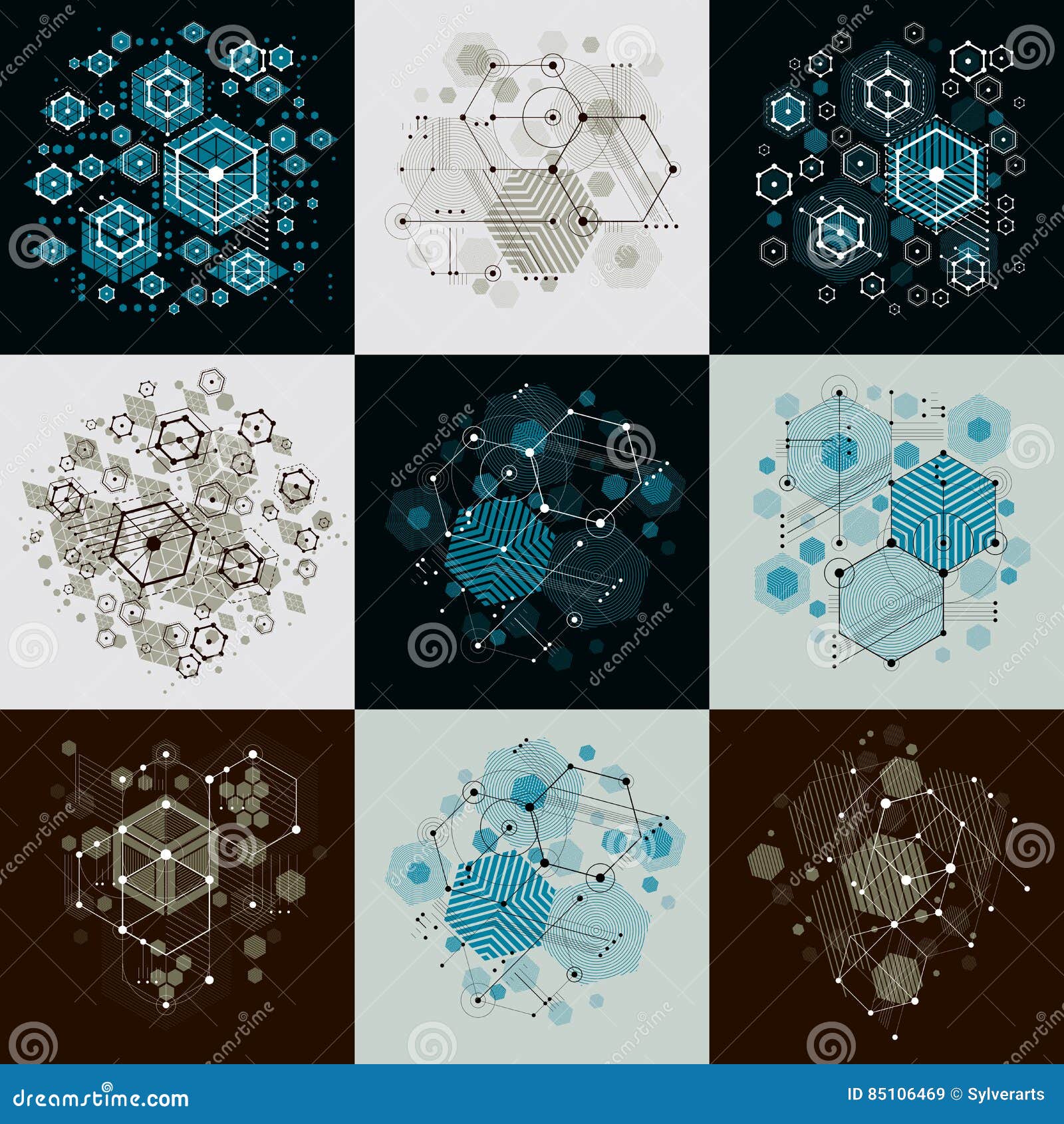 Set Of Modular Vector Retro Ornaments | CartoonDealer.com #42528690