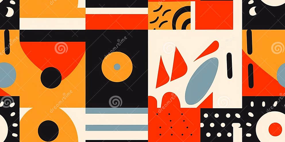 Bauhaus Geometric Brutalism Elements Set. Modern Basic Bold Forms, Abstract Shapes Design Simple ...