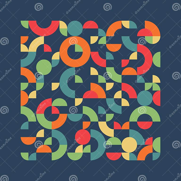 Bauhaus Geometric Pattern Background. Vector Abstract Trendy Bauhaus ...