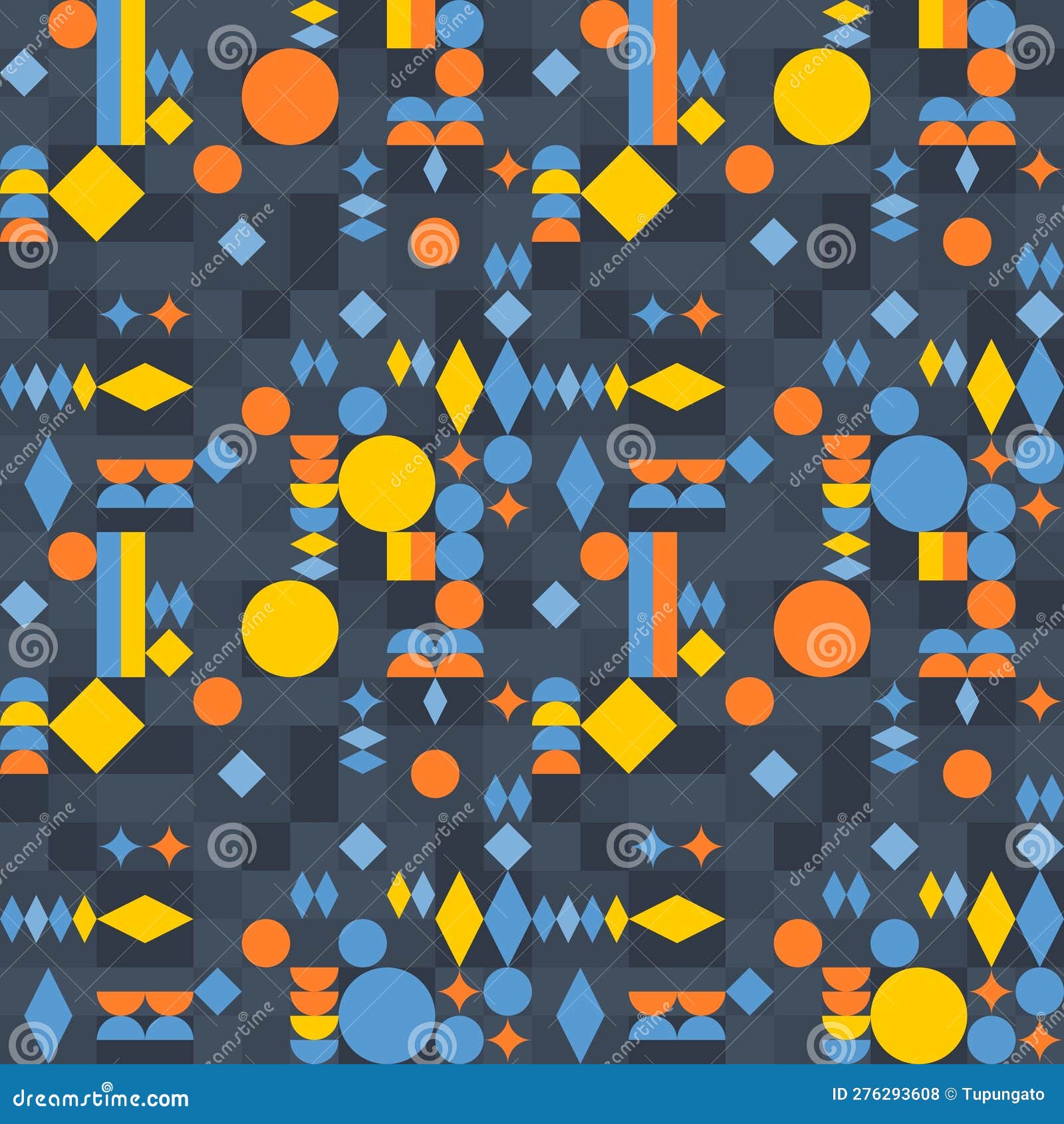 Bauhaus Style Pattern - Seamless Texture Stock Vector - Illustration of ...