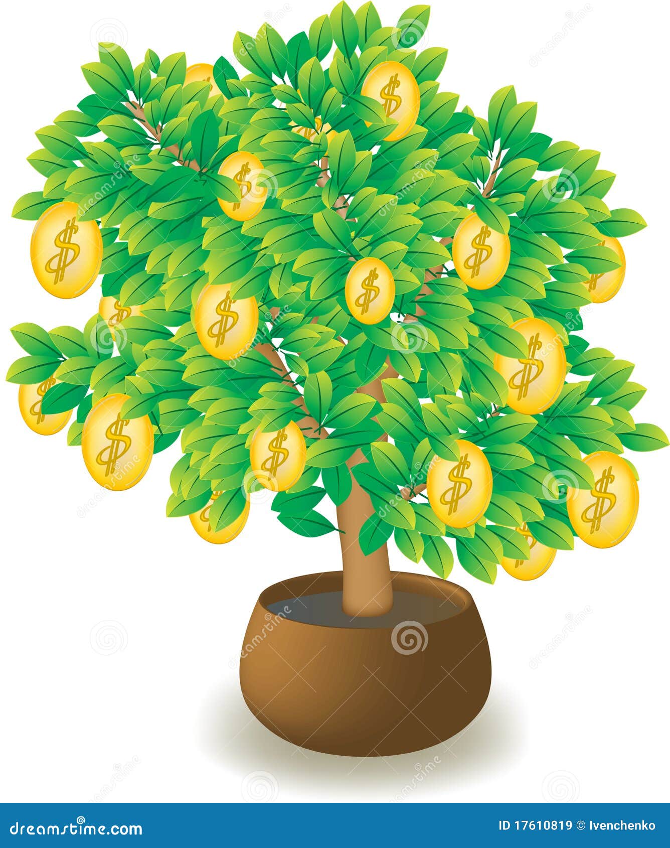 Baum mit einem Geld. redaktionelles stockbild. Illustration von gold ...
