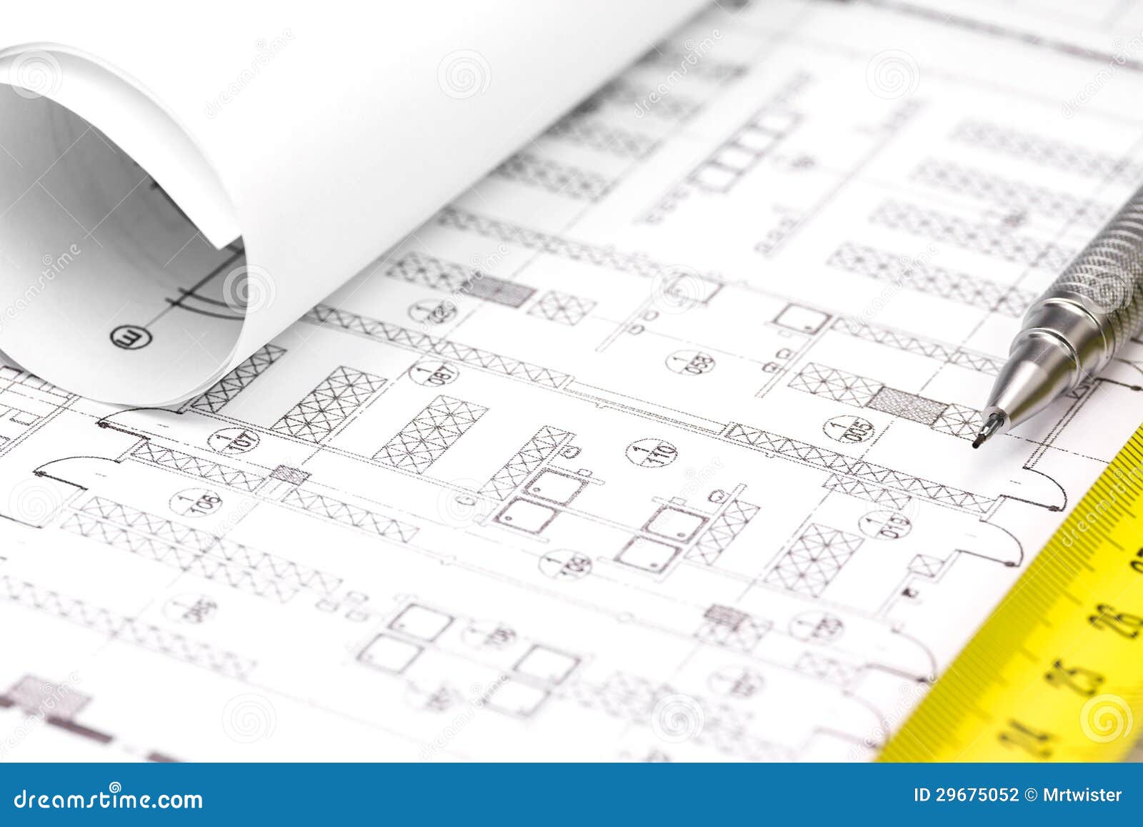 Bauplan stockfoto. Bild von industrie, zeichnung, planung - 29675052