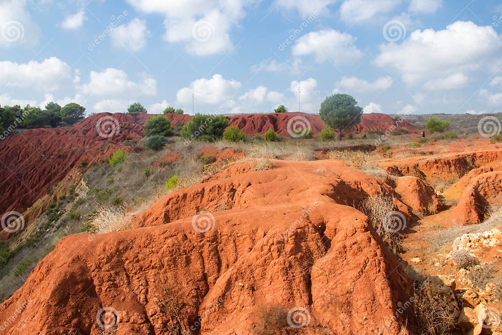 Bauxite Mine with Red Ground Stock Image - Image of horizontal ...