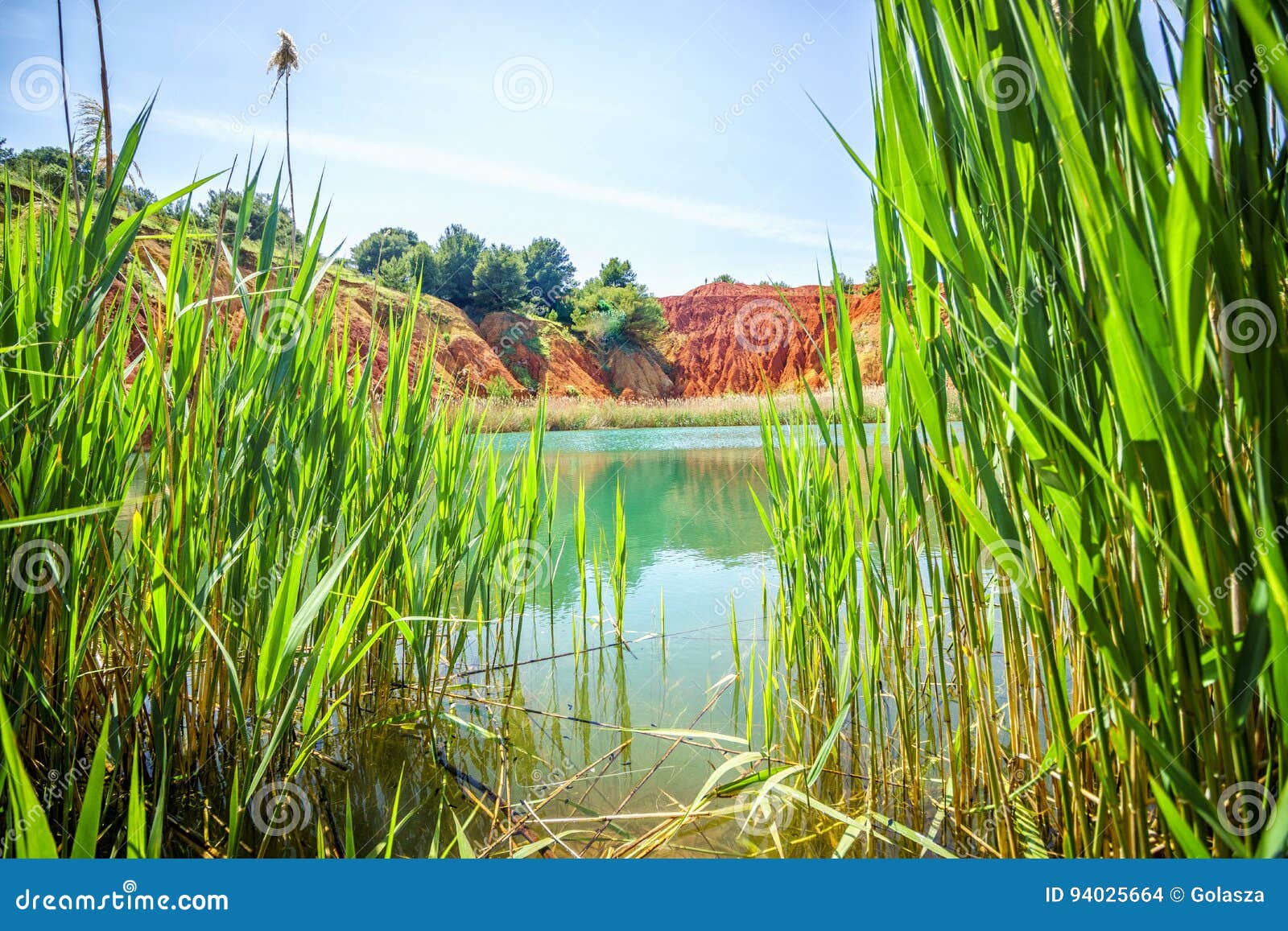 Bauxite Quarry Lake in Otranto, Italy Stock Photo - Image of aerial ...