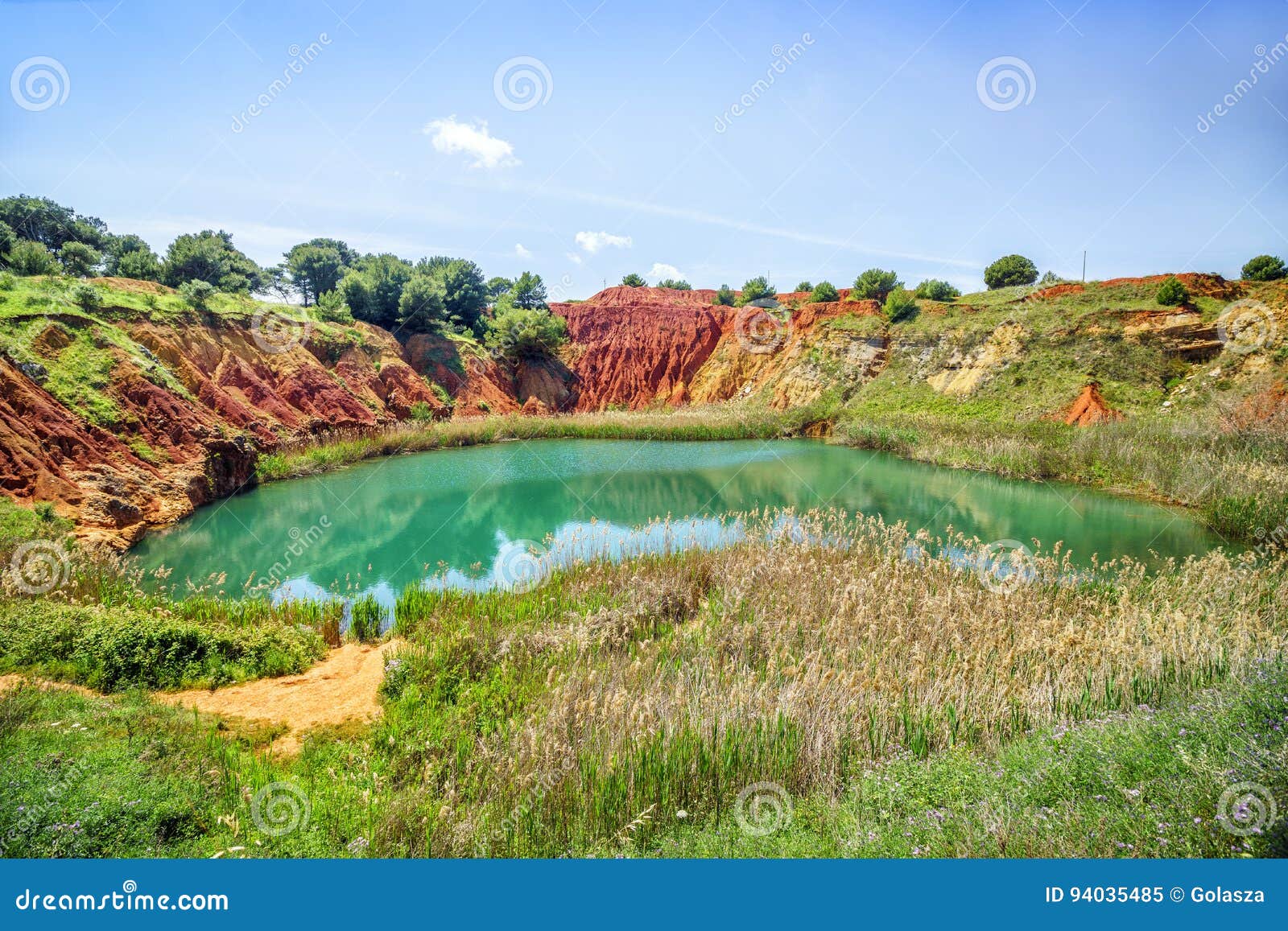 Bauxite Quarry Lake in Otranto, Italy Stock Image - Image of aluminium ...