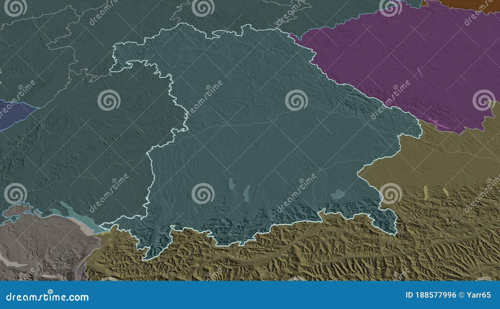 Bavaria, Germany - Outlined. Administrative Stock Illustration ...