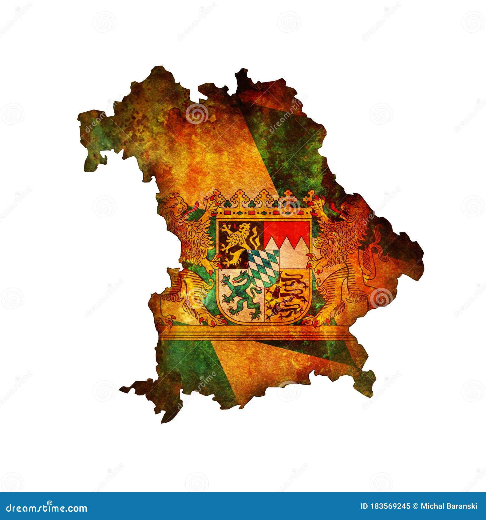 Bavaria map stock illustration. Illustration of rusty - 183569245