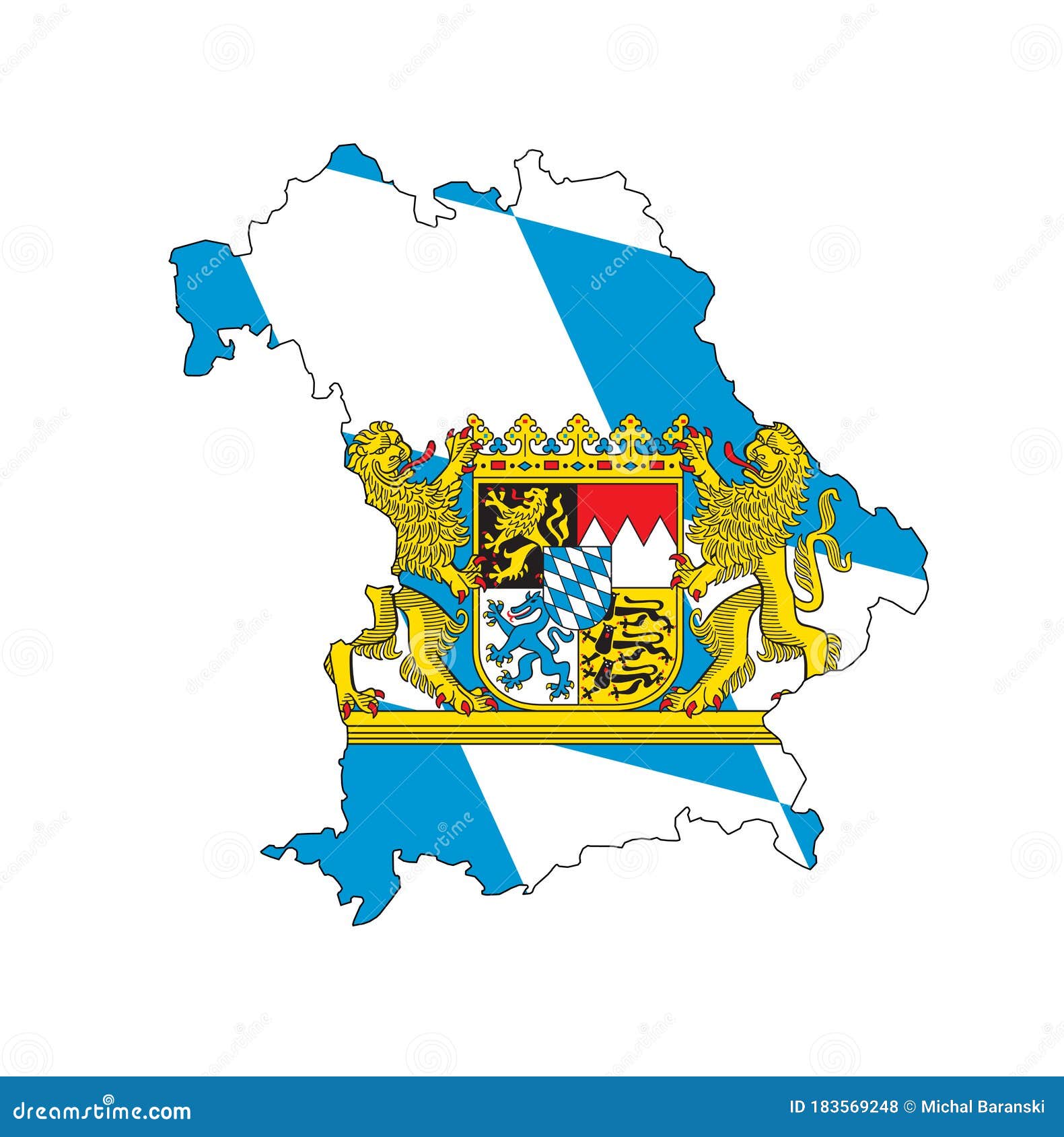 Bavaria map stock illustration. Illustration of europe - 183569248