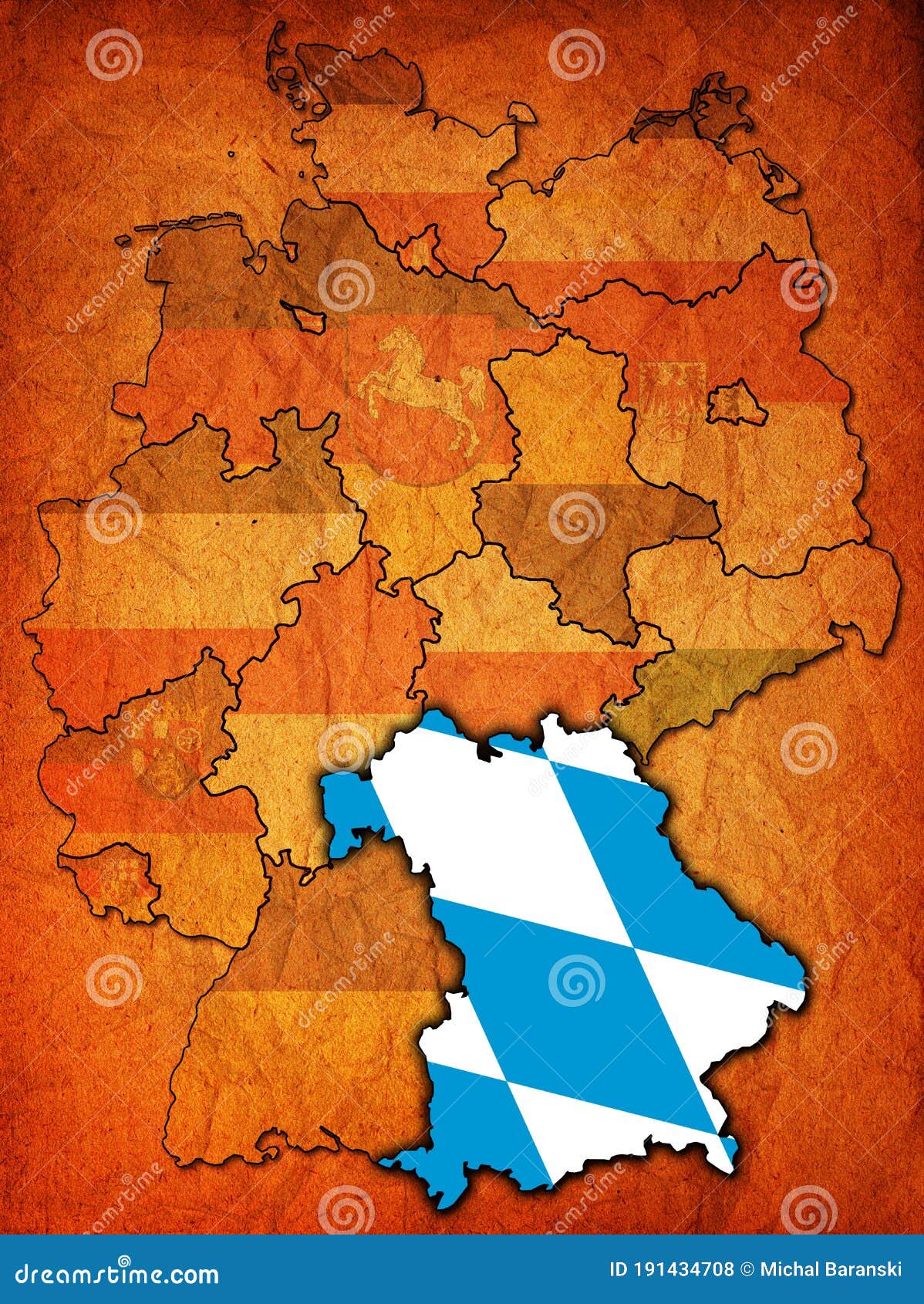 Bavaria and Other German Provinces(states Stock Illustration ...