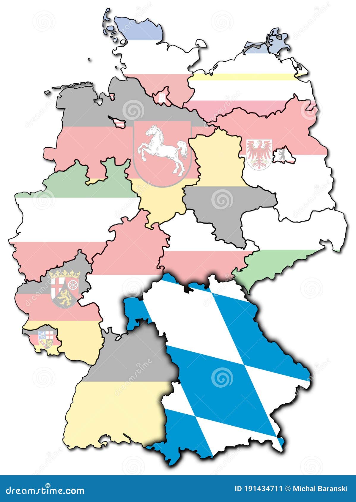 Bavaria and Other German Provinces(states Stock Illustration ...