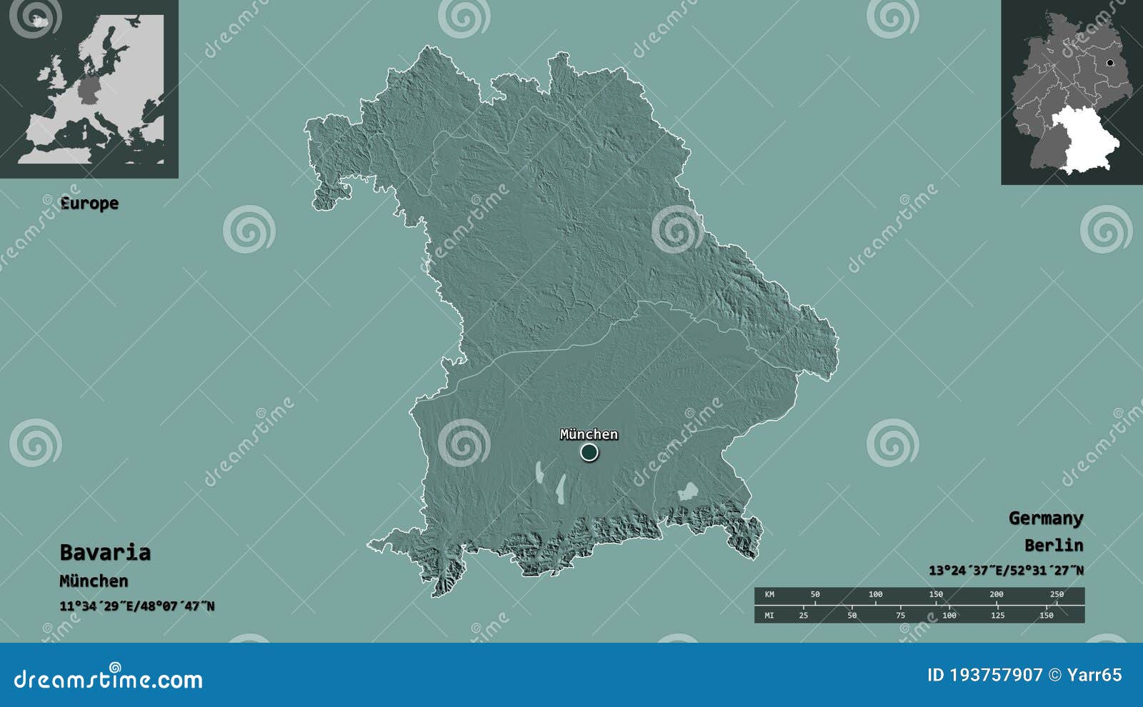 Bavaria, State of Germany,. Previews. Administrative Stock Illustration ...