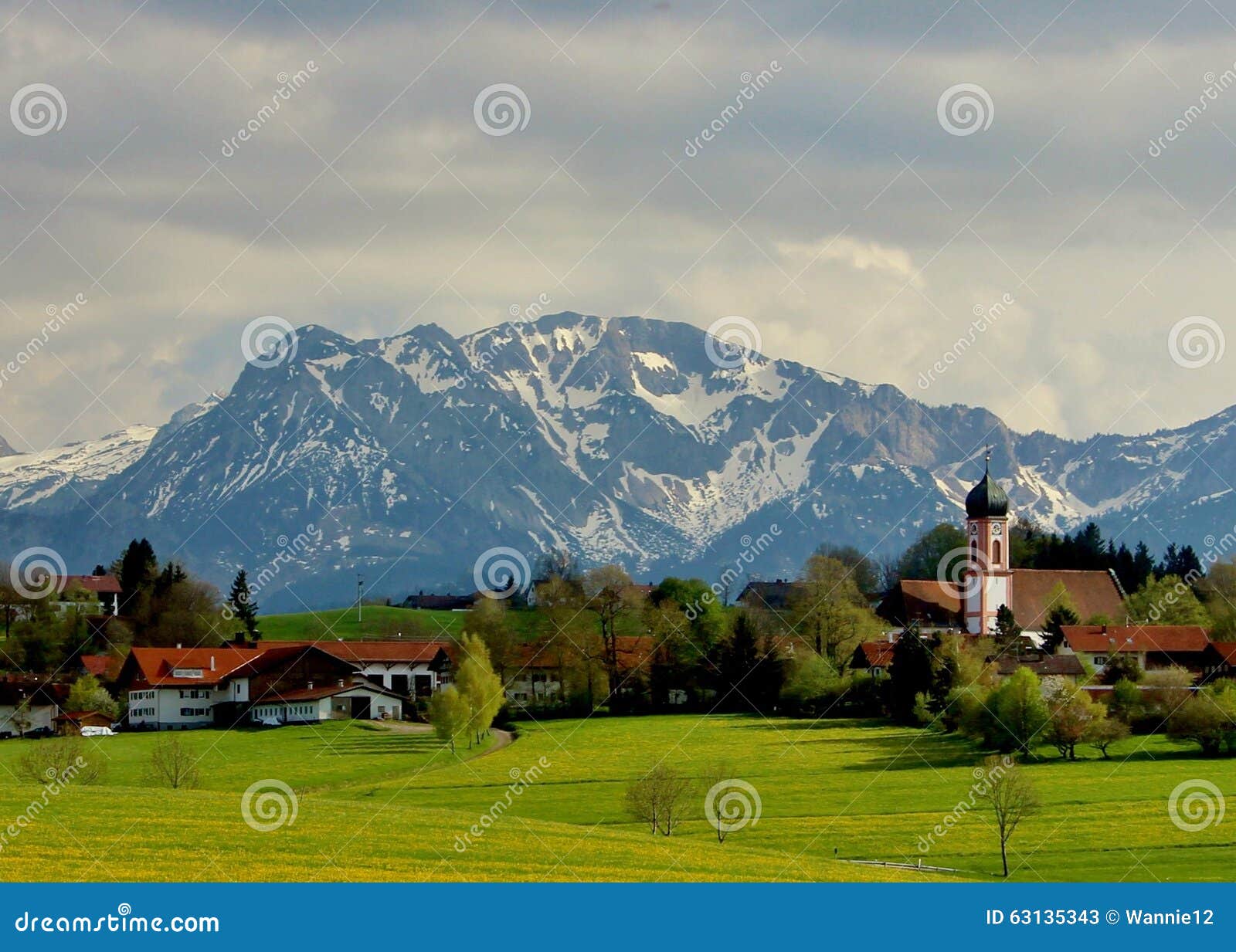 Bavarian Alps stock image. Image of field, germany, landscape - 63135343