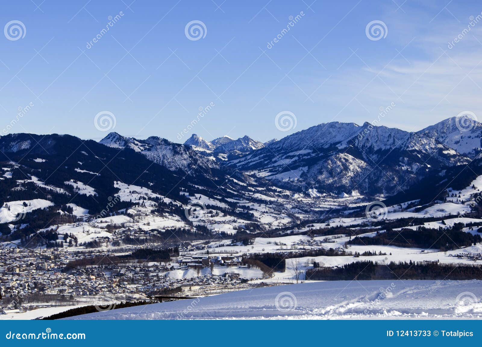 Bavarian alps in winter stock image. Image of bavarian - 12413733