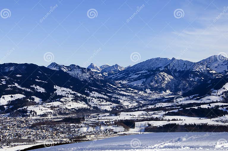 Bavarian alps in winter stock image. Image of bavarian - 12413733