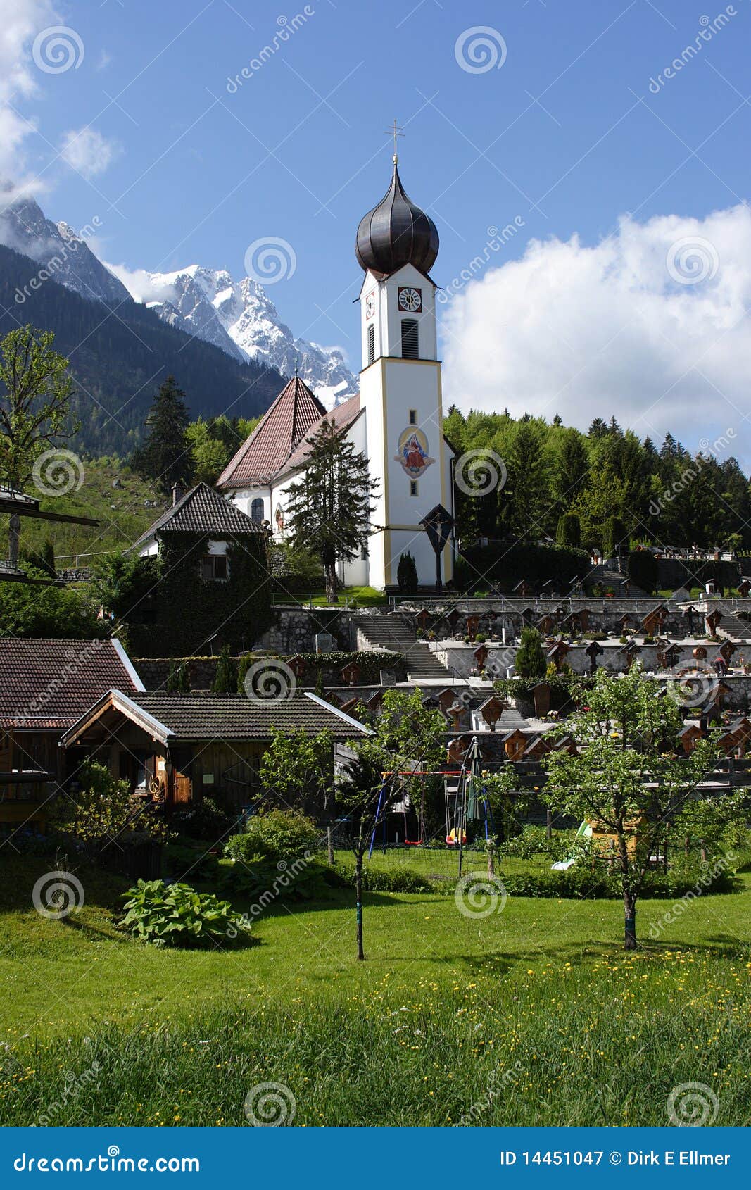 Bavarian church stock image. Image of grainau, steeple - 14451047