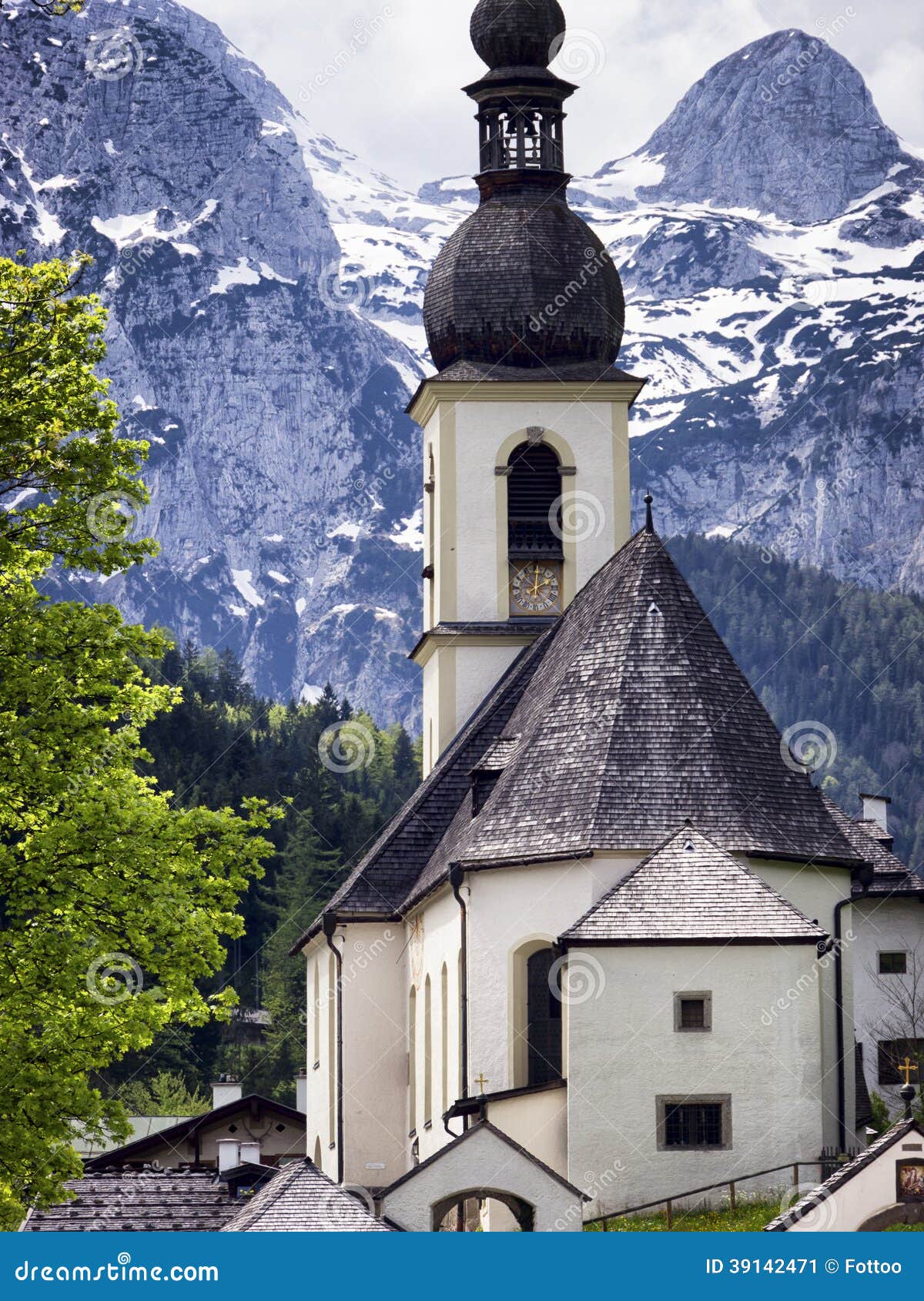 Bavarian church stock image. Image of rural, church, mountain - 39142471