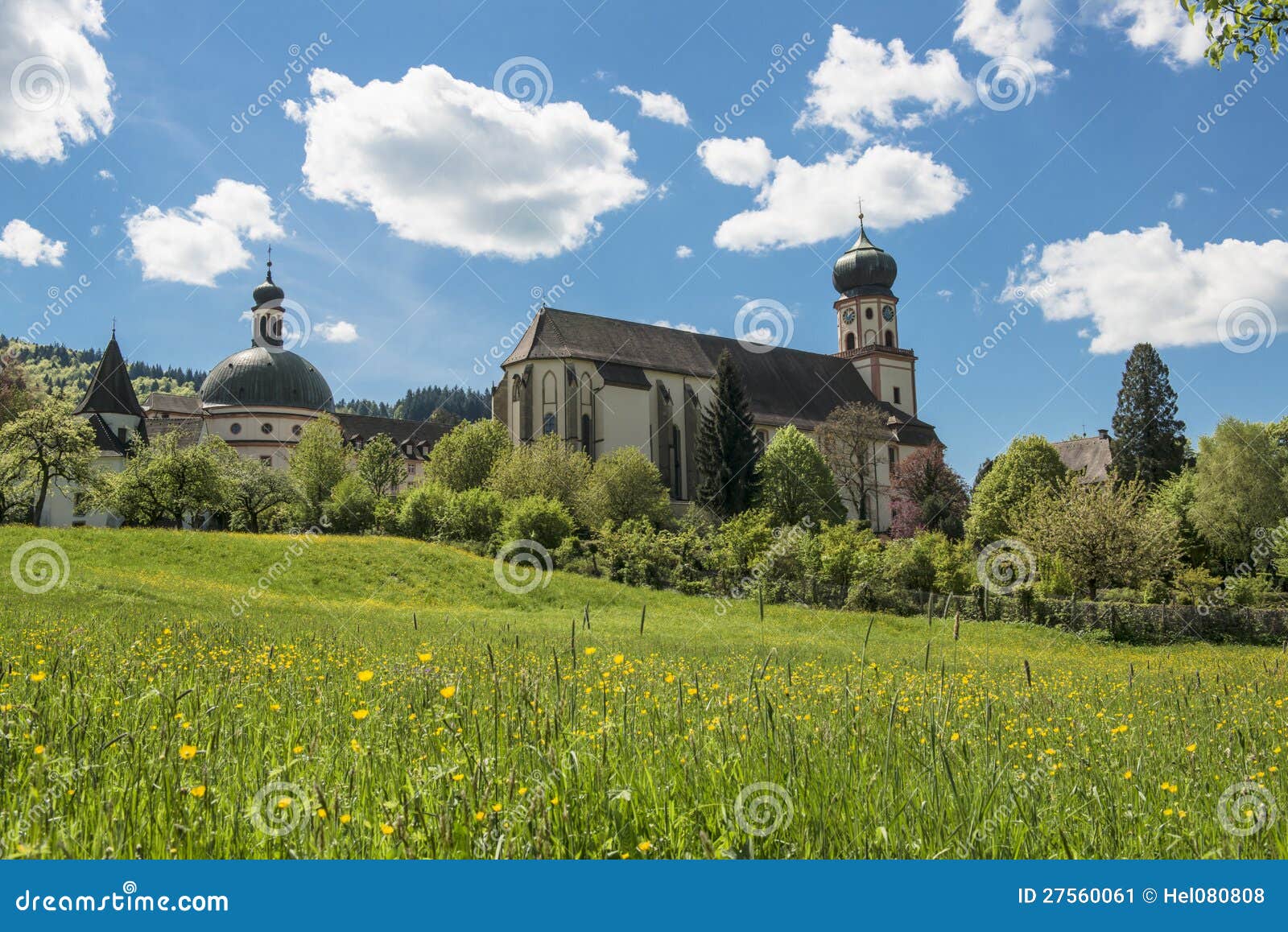 Bavarian Church with Oninon-domed Tower Stock Image - Image of ...