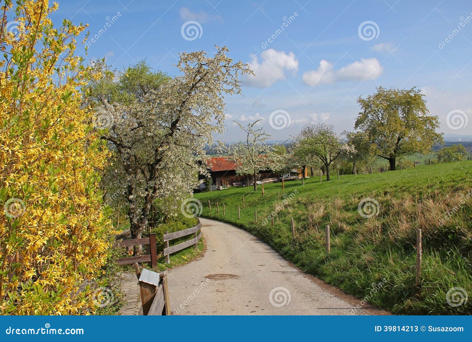 Bavarian Countryside at Springtime Stock Image - Image of meadow ...