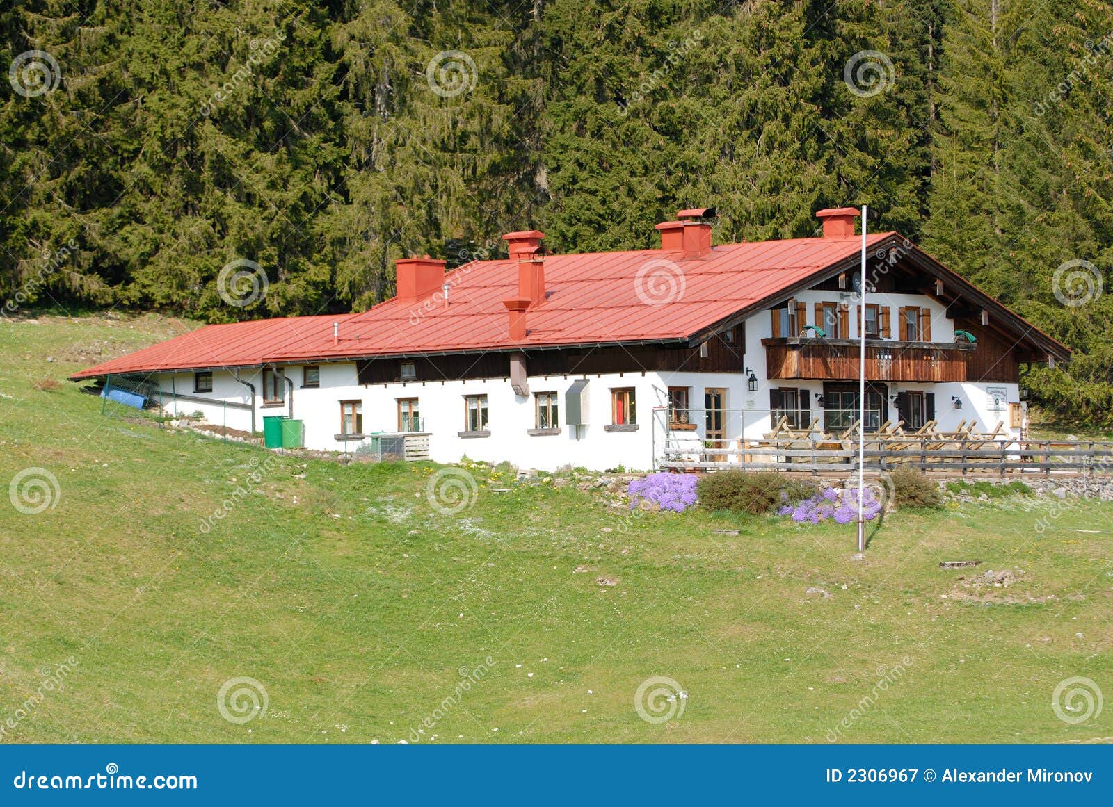 Bavarian house. red roof stock image. Image of purple - 2306967