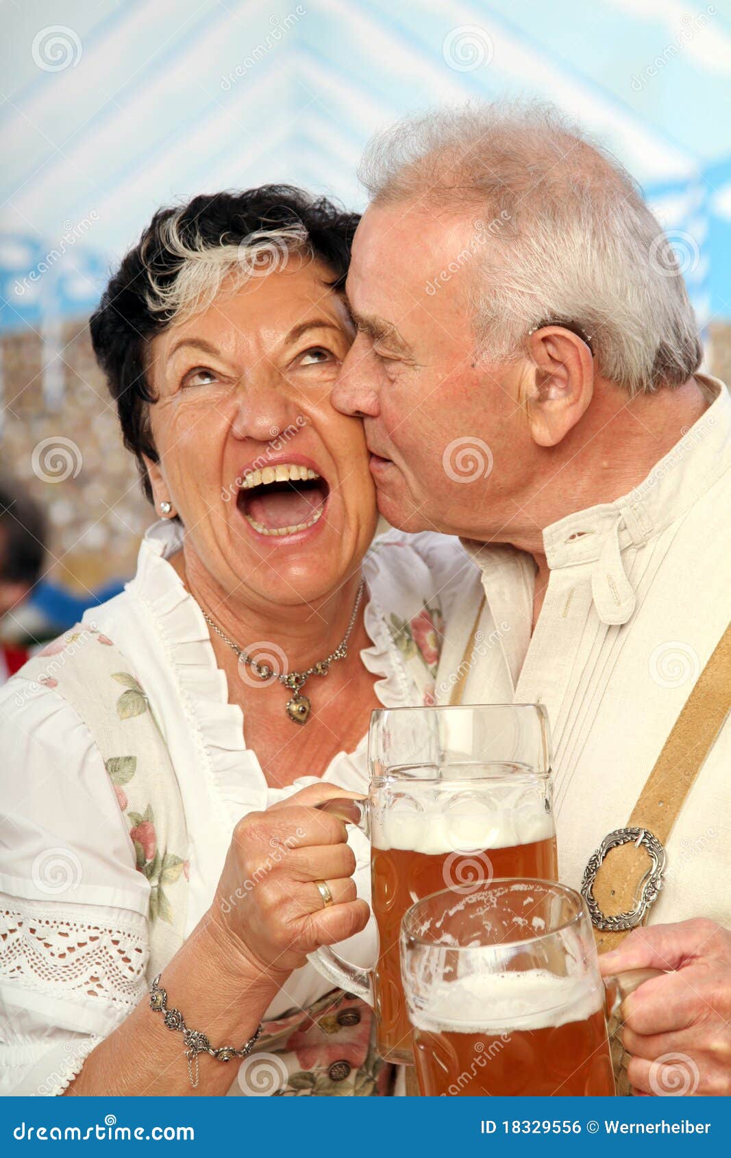 Bavarian Kiss stock photo. Image of kiss, woman, oktoberfest - 18329556