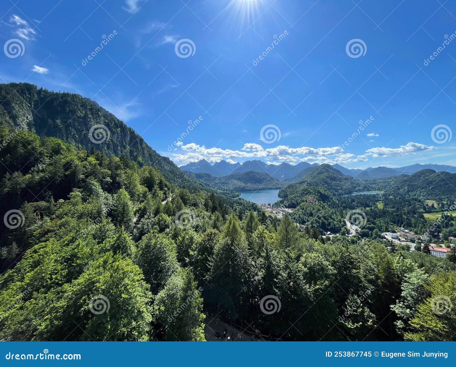 Bavarian Landscape with Lens Flare Stock Image - Image of bavaria ...