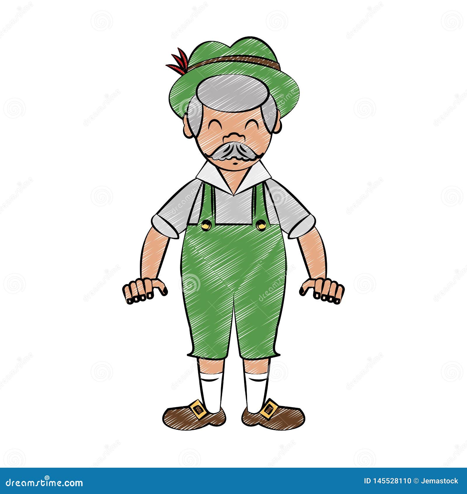 Bavarian Man Cartoon Scribble Stock Vector - Illustration of ...