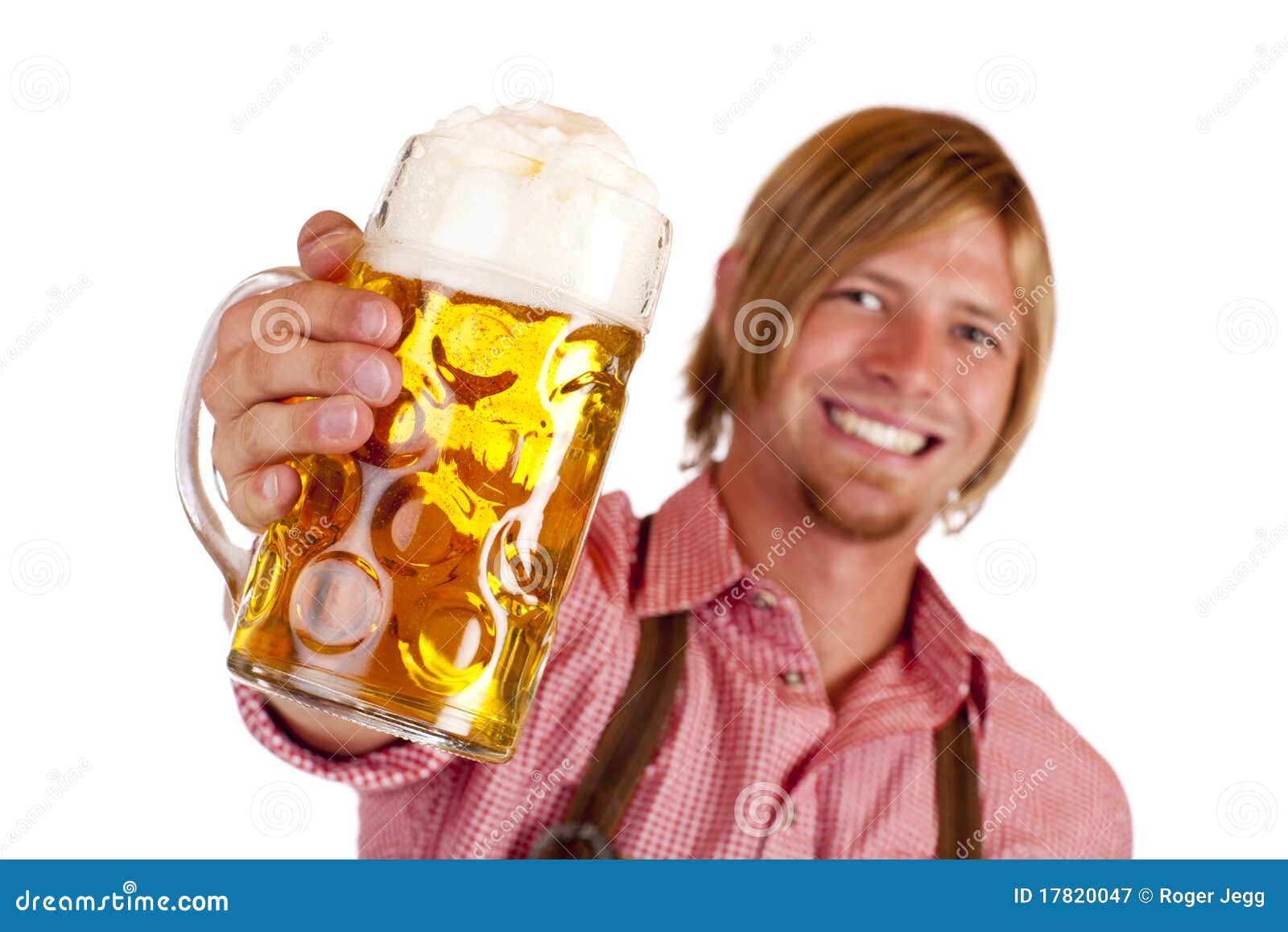 Bavarian Man Holds Oktoberfest Beer Stein Stock Image - Image of ...