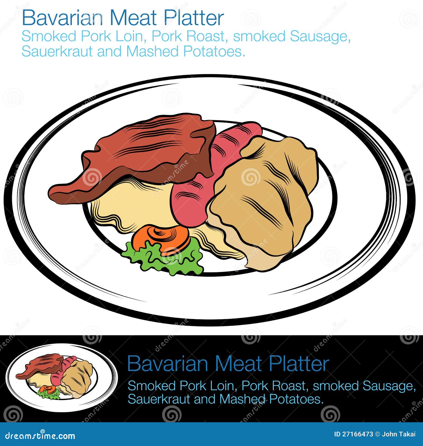 Bavarian Meat Platter Cartoon Vector | CartoonDealer.com #27166473
