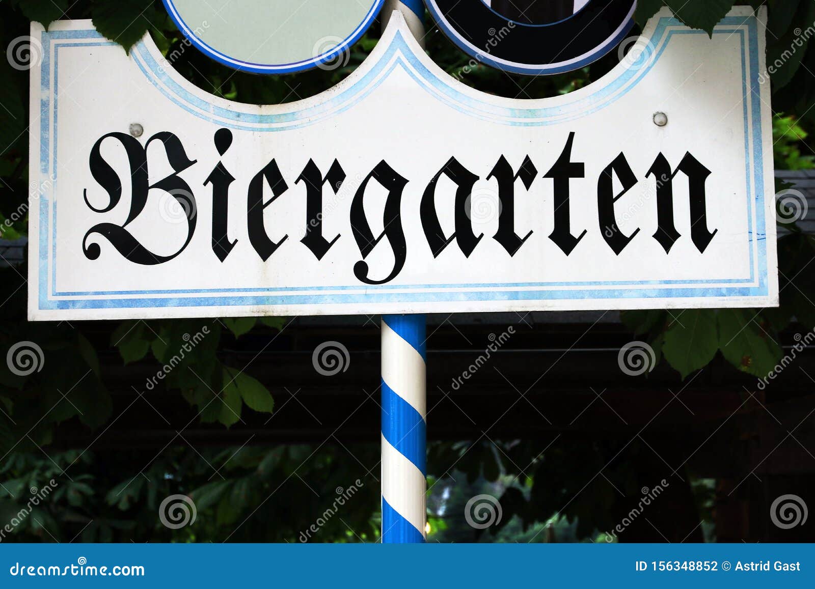 Bavarian Sign with Beer Garden Stock Photo - Image of oktoberfest ...
