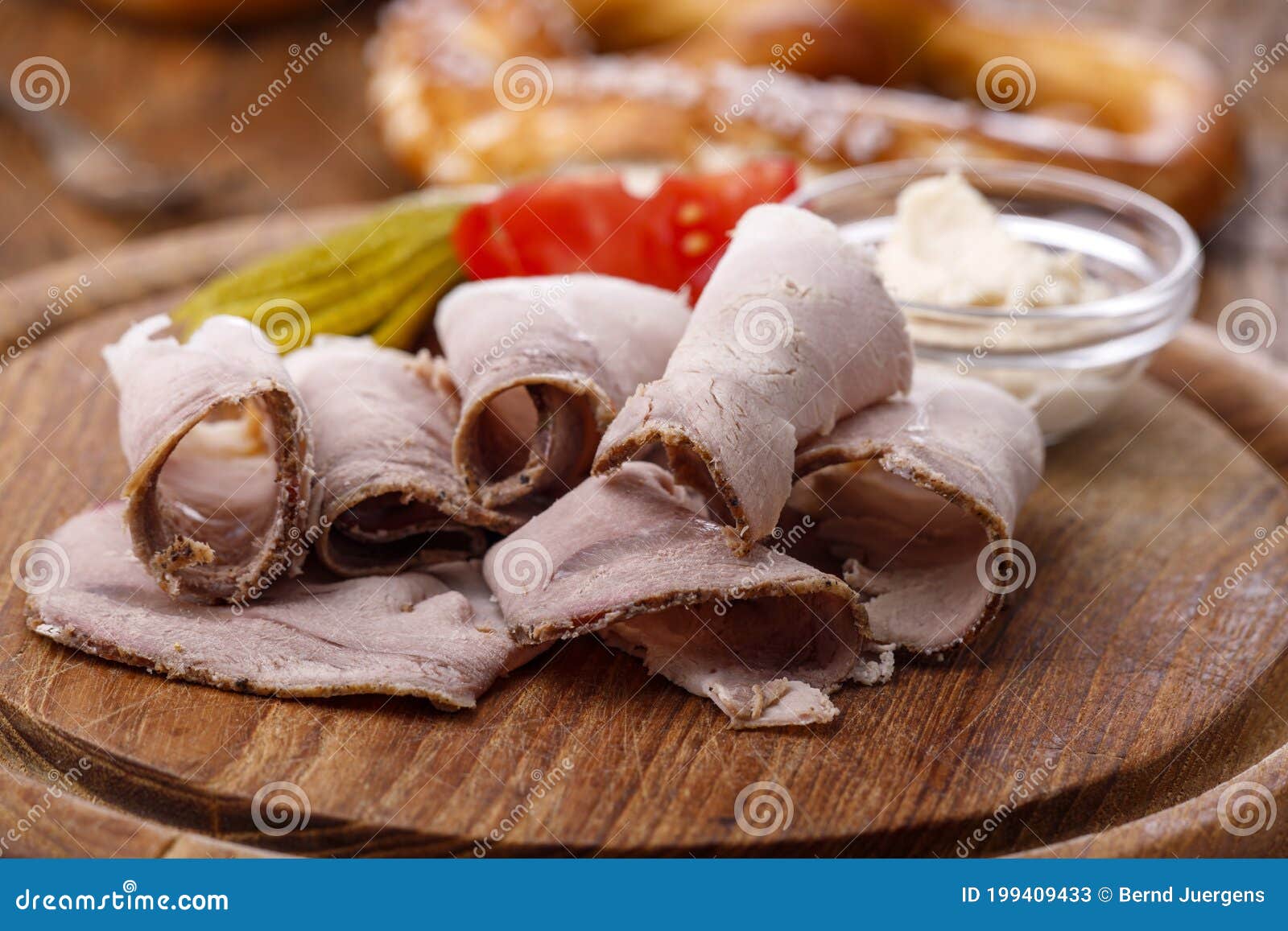 Bavarian sliced cold pork stock image. Image of cured - 199409433