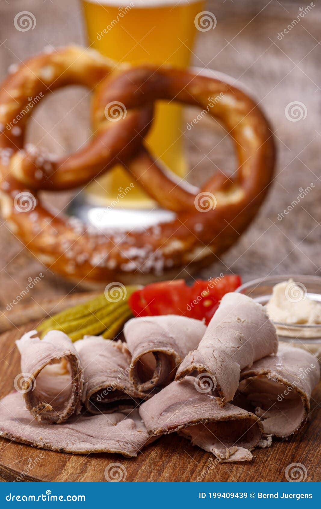 Bavarian sliced cold pork stock image. Image of fresh - 199409439