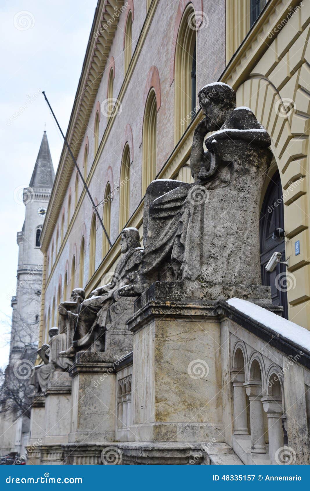 Bavarian State Library stock image. Image of snow, front - 48335157