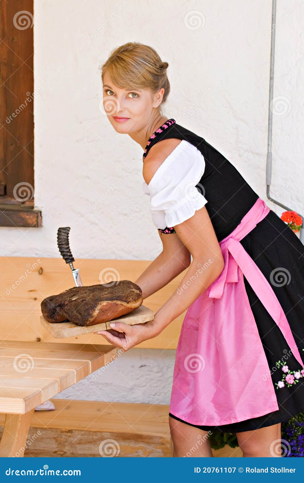Bavarian woman in a dirndl stock image. Image of woman - 20761107