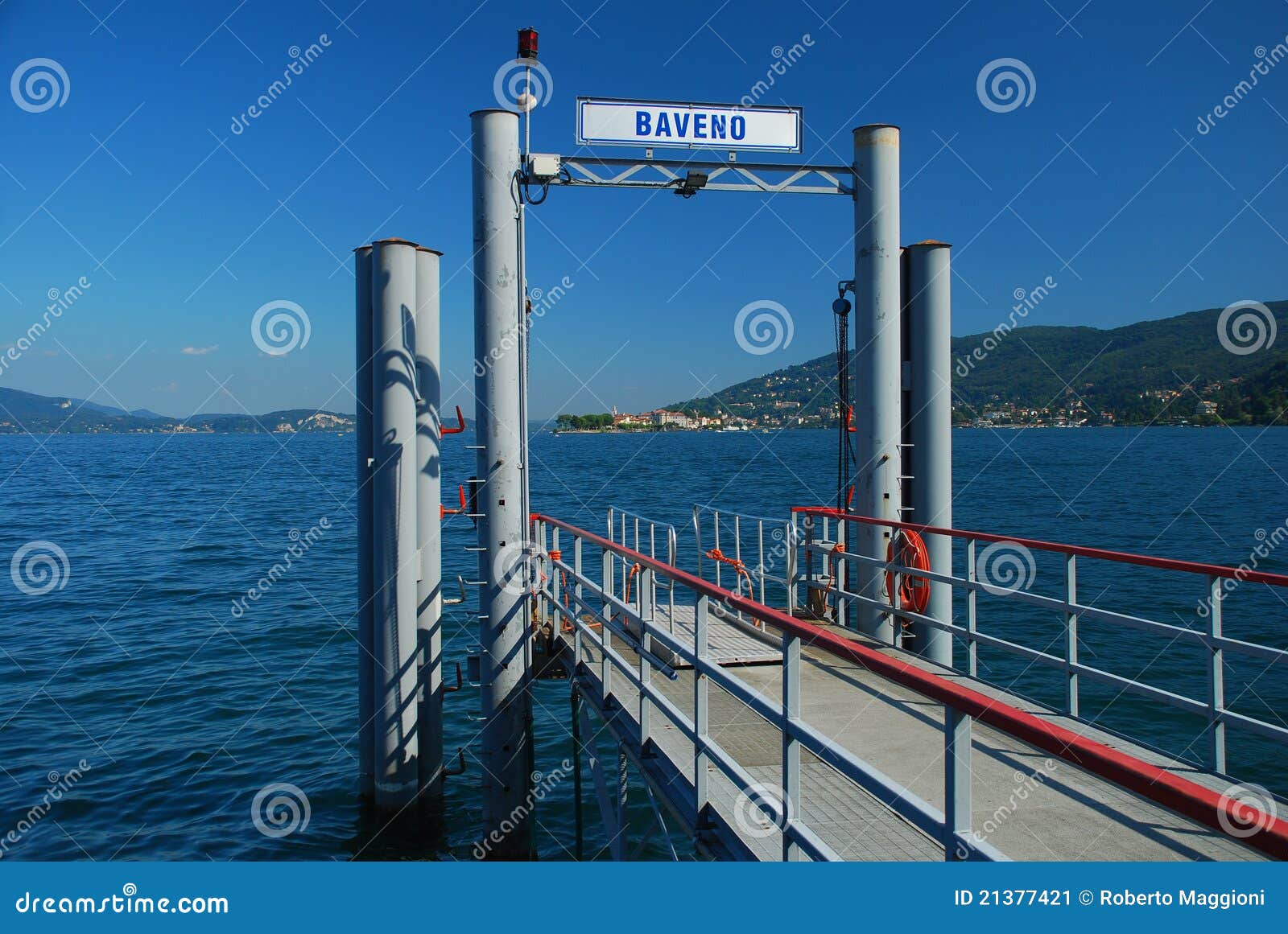 Baveno Pier, Lake Maggiore, Italy Stock Image - Image of pier, island ...