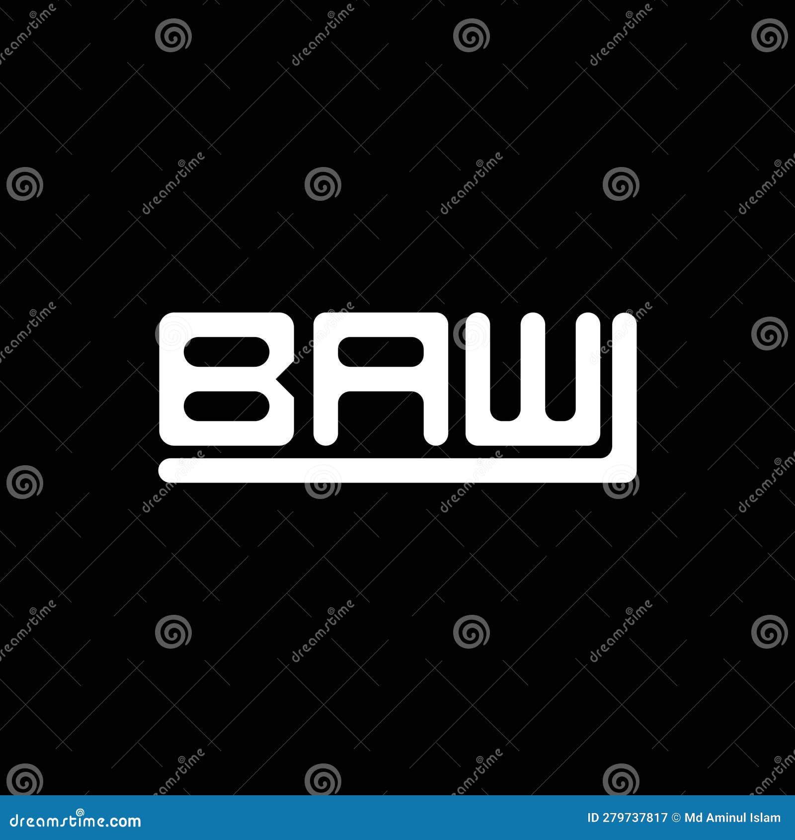 BAW Letter Logo Creative Design with Vector Graphic, BAW Stock Vector ...