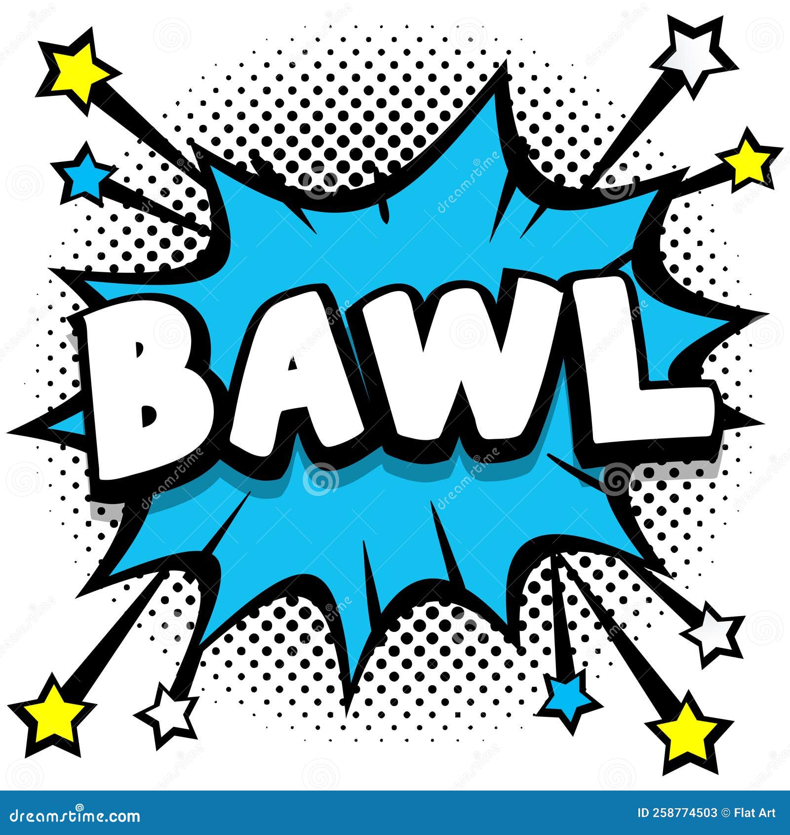 Bawl Pop Art Comic Speech Bubbles Book Sound Effects Stock Vector ...